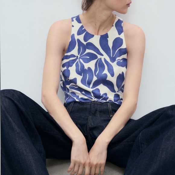 Mango | Tops | Nwt Mango Floral Printed Linenblend Top | Poshmark